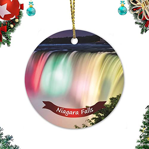 Vinisong Christmas Ornament Niagara Falls' Colourful New Look Landscape Keepsake Hanging Ornament Christmas Ornament Gift Christmas Holiday Decorations Christmas Bauble Ceramic Ornaments