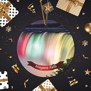 Vinisong Christmas Ornament Niagara Falls' Colourful New Look Landscape Keepsake Hanging Ornament Christmas Ornament Gift Christmas Holiday Decorations Christmas Bauble Ceramic Ornaments