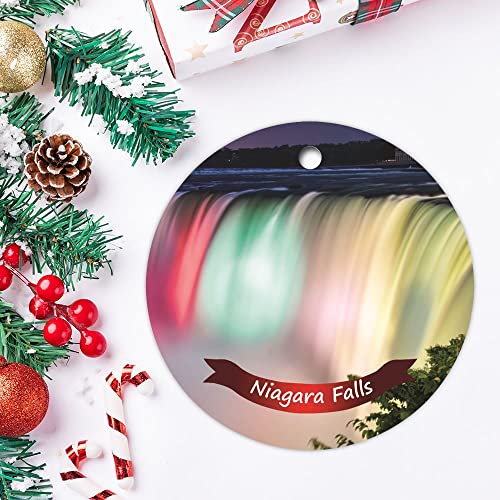 Vinisong Christmas Ornament Niagara Falls' Colourful New Look Landscape Keepsake Hanging Ornament Christmas Ornament Gift Christmas Holiday Decorations Christmas Bauble Ceramic Ornaments