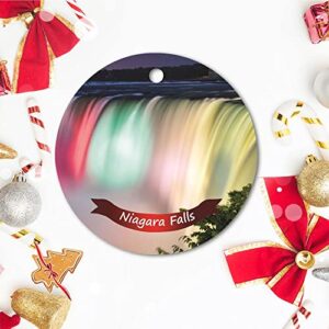 Vinisong Christmas Ornament Niagara Falls' Colourful New Look Landscape Keepsake Hanging Ornament Christmas Ornament Gift Christmas Holiday Decorations Christmas Bauble Ceramic Ornaments