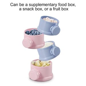 AMOCHY 3 Layers Stackable Formula Dispenser,Portable Formula Container with Carry Handle for Travel,Non Spill Stackable Snack Storage Container 13OZ