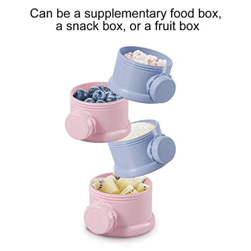 AMOCHY 3 Layers Stackable Formula Dispenser,Portable Formula Container with Carry Handle for Travel,Non Spill Stackable Snack Storage Container 13OZ