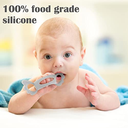 haakaa Gen.3 Glass Baby Bottle Handle - Silicone Baby Bottle Cover | Wide Neck Bottle Grip for 0m+ 6m+Breastfeeding Babies - Grey