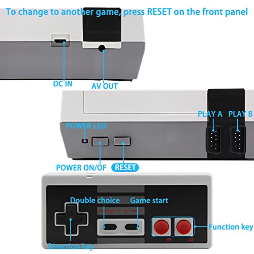 Retro Game Console,Classic Mini Retro Game Console, Classic Mini Console Built-in with 620 Classic Retro Games，AV Output,Plug and Play Video Game Console