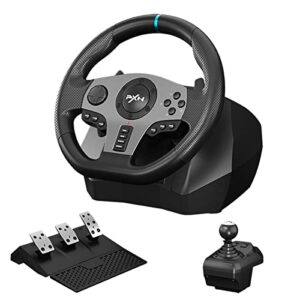 pxn v9 gaming steering wheels, 270/900° driving sim racing wheel, with racing shifters paddle, 3-pedal pedals and gear lever bundle for xbox series x|s, ps3, ps4, pc, xbox one, ns(used - like new)