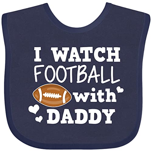 inktastic I Watch Football with My Daddy Baby Bib Navy Blue 38cdc