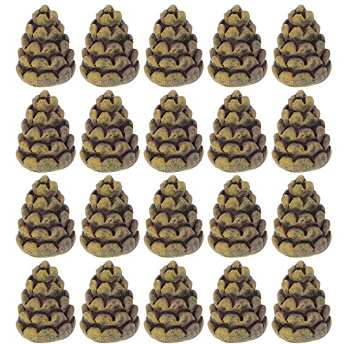 Garneck Home Decor 20Pcs Christmas Mini Pine Cones Ornaments Resin Miniatures Pine Cones Figurine DIY Snow Globe Fillers for Christmas Decorations Fall Decor