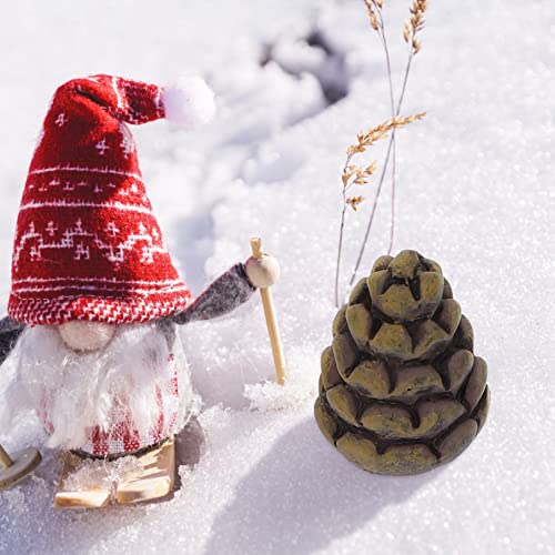 Garneck Home Decor 20Pcs Christmas Mini Pine Cones Ornaments Resin Miniatures Pine Cones Figurine DIY Snow Globe Fillers for Christmas Decorations Fall Decor