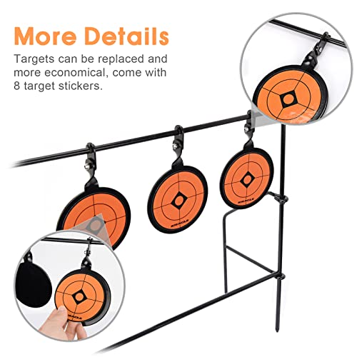 Ideagle BB Gun Targets, Auto Resetting Metal Spinning Target Airsoft Plinking Target Rated for .177 to .20 Caliber Pellet Gun