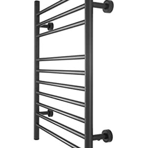 WarmlyYours TW-F10KS-HP Infinity Towel Warmer, Black, Dual Connection, 10 Bars