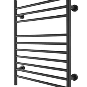 WarmlyYours TW-F10KS-HP Infinity Towel Warmer, Black, Dual Connection, 10 Bars