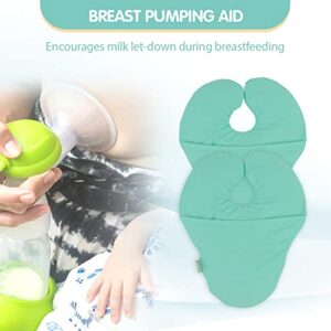 NEWGO Breast Ice Pack for Breast Surgery, 2 Pack Nipple Ice Packs Breastfeeding Ice Packs Reusable for Nursing Mother, Hot Cold Therapy Breast Gel Pack with Washable Cover(Green)