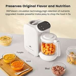 Baby Food Maker | Baby Food Processor Blender Mill Grinder Steamer | Purée Blender Maker for Babies | Ergonomic Touch Screen Control | Bottle Warmer Function| Free Baby Food Recipe Book