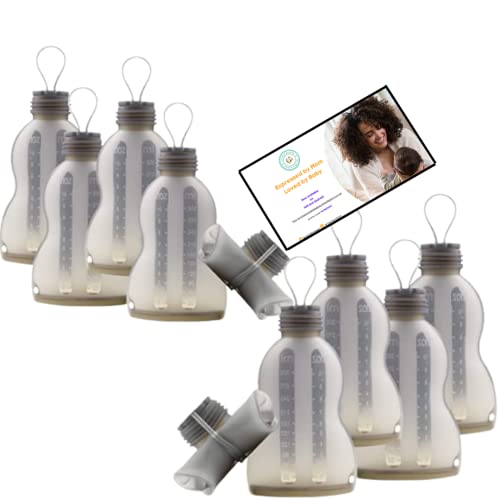 The Milk Mission Silicone Milk Storage Bag(10pk)- Reusable Breast Milk Freezer Bags for Breastfeeding,Breast Milk Saver,Storing Pouches,Breast Pump Accessories,Self Standing,Leak Proof,BPA Free