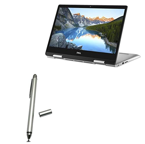 BoxWave Stylus Pen Compatible With Dell Inspiron 14 5000 2-in-1 (14 in) - DualTip Capacitive Stylus, Fiber Tip Disc Tip Capacitive Stylus Pen for Dell Inspiron 14 5000 2-in-1 (14 in) - Metallic Silver