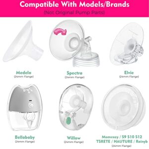 Durceler 15mm Silicone Flange Inserts Compatible with Medela/for Spectra S1 S2 / Elvie/Willow go/Momcozy S12/ TSRETE 24mm Breast Pump Shields or Freemie 25mm; Reduce Nipple Tunnel Down to 15mm