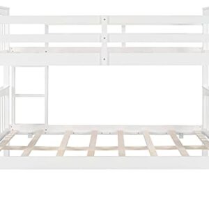 STP-Y Twin Over Twin Bunk Bed with Trundle, Solid Wood Bunk Beds for (White) (Color : White, Size : Full Over Full)