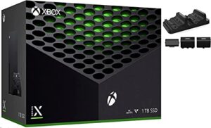 2021 newest microsoft xbox series x 1tb ssd video gaming console + one wireless controller, 16gb gddr6 ram, 8x cores zen 2 cpu, rdna 2 gpu, 4k uhd blu-ray, 8k hdr, wifi + marxso1_ charging dock