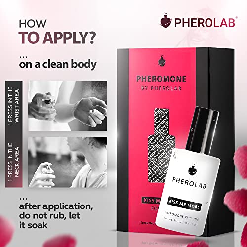 PHEROLAB KissMeMore Pheromones Cologne for Women [Oxytocin] Premium Pheromone Infused Oil Cologne - Womens Spray Perfume to Attract Men