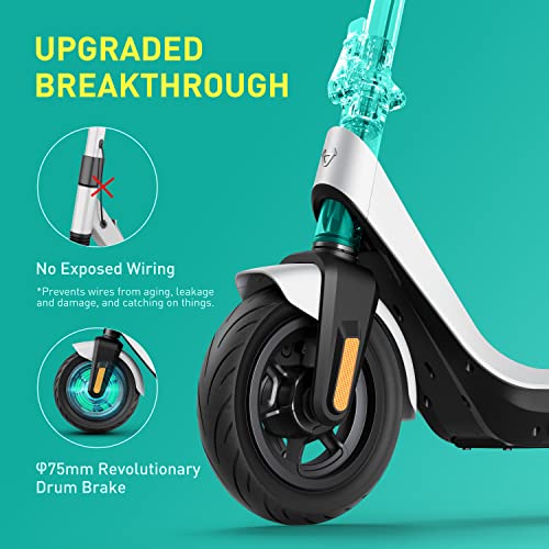 NIU KQi2 Electric Scooter for Adults - 300W Power, Upto 25 Miles Long Range, Max Speed 17.4MPH, 10'' Tubeless Tires, Dual Brakes, Portable Folding Commuting E Scooter, UL Certified - Gray