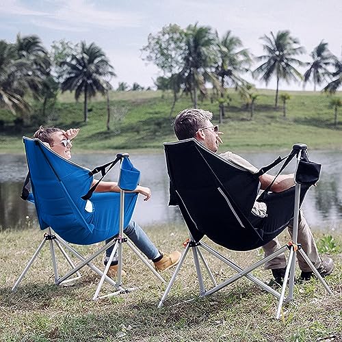 KingCamp Hammock Camping Chair Swinging Recliner Chair for Backyard Lawn Beach Camp Outside Indoor Adults Portable Lounger Folding Chair Hold Up to 264lbs with Carrying Bag Cup Holder (Green/Grey)