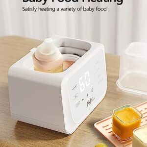 Baby Bottle Warmer, 8-in-1 Fast Milk Warmer for Breastmilk or Formula with Timer, 24H Constant Warming, with Defrost, Heat Baby Food Jars, Sterili-zing Function, Accurate Temp Control, Fits 2 Bottles