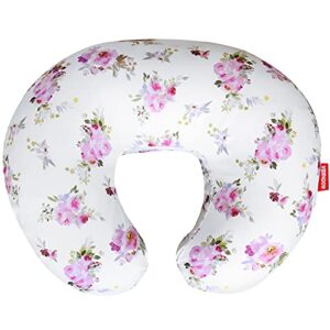 nursing pillow cover for girls floral, snug fits boppy nursing pillows, breastfeeding nursing pillow slipcovers super soft, for breastfeeding moms, floral