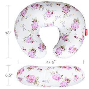 Nursing Pillow Cover for Girls Floral, Snug Fits Boppy Nursing Pillows, Breastfeeding Nursing Pillow Slipcovers Super Soft, for Breastfeeding Moms, Floral