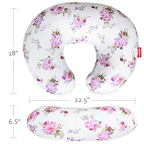 Nursing Pillow Cover for Girls Floral, Snug Fits Boppy Nursing Pillows, Breastfeeding Nursing Pillow Slipcovers Super Soft, for Breastfeeding Moms, Floral