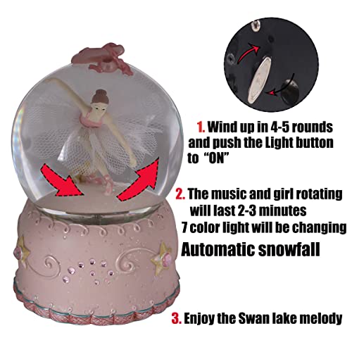 Singeek Ballerina Snow Globe Plays Ballet Tune You are My Sunshine,Christmas Music Snowglobes Ballet Recital Gifts for Girls,Wife,Daughter,Granddaughter