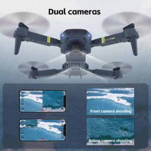 Super Endurance Foldable Drone with Camera for Beginners– 60+ min Flight Time, WiFi FPV Quadcopter with 120°Wide-Angle 1080P HD Camera, Optical Flow Positioning, Follow Me, Dual Cameras(3 Batteries)