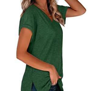 St Patricks Day Shirt Women Summer V Neck Loose Fitting Tunic Tops for Leggings Green L