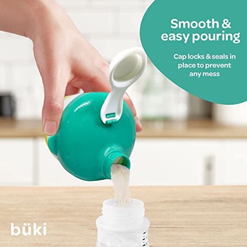 Büki Formula Dispenser Set | 2 Pack - Large & Small Premium Formula Container for Travel and On The Go | 3 Section & 1 Section Leakproof Baby Formula Dispenser