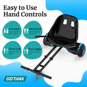 Gotrax HoverflyKart Hoverboard Kart Seat Attachment Accessory for 6.5" 8" 8.5" 10" Self Balancing Scooter, Adjustable Frame Length and Handlebar Control Buggy Attachment, Hover Board Go Kart Accessory