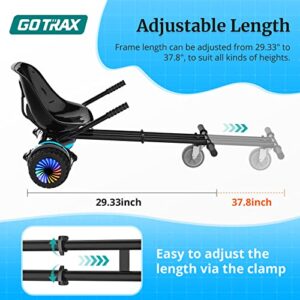 Gotrax HoverflyKart Hoverboard Kart Seat Attachment Accessory for 6.5" 8" 8.5" 10" Self Balancing Scooter, Adjustable Frame Length and Handlebar Control Buggy Attachment, Hover Board Go Kart Accessory