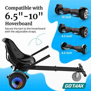 Gotrax HoverflyKart Hoverboard Kart Seat Attachment Accessory for 6.5" 8" 8.5" 10" Self Balancing Scooter, Adjustable Frame Length and Handlebar Control Buggy Attachment, Hover Board Go Kart Accessory