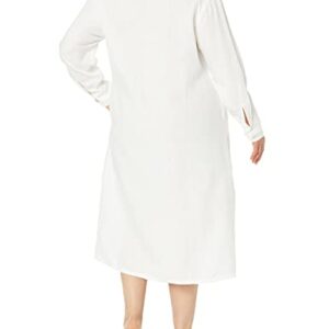 The Drop Women's Fiona Relaxed Linen Midi Shirt Dress, White, S