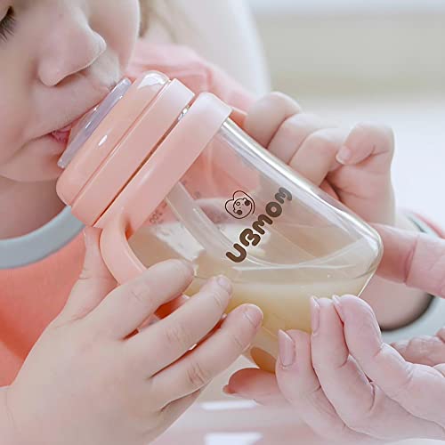 UBMOM No-spill, Backflow prevention Sippy Cup with Straw, PPSU Learner Cup with Handle for Baby and Toddlers, BPA free, 6.76oz (Chocolate)