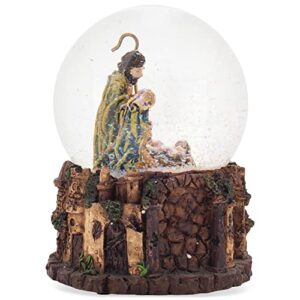 Elanze Designs Nativity Town 100 MM Christmas Snow Globe Plays Silent Night