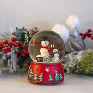 Elanze Designs Cardinal 100 MM Christmas Snow Globe Plays Frosty The Snowman