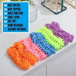 20pcs Mop Slippers Shoes Cover Mop Slippers for Floor Cleaning Mop Socks Soft Washable Reusable Microfiber Foot Socks Floor Dust Dirt Hair Cleaner for Bathroom Office Kitchen House Polishing Cleaning