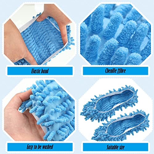 20pcs Mop Slippers Shoes Cover Mop Slippers for Floor Cleaning Mop Socks Soft Washable Reusable Microfiber Foot Socks Floor Dust Dirt Hair Cleaner for Bathroom Office Kitchen House Polishing Cleaning