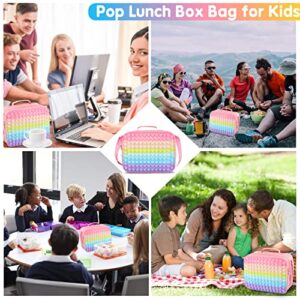 Wsslon Girls Pop Lunch Box,Kids School Insulated Lunch Bag,Back to School Lunch Large Tote Bag for School Office,Leakproof Cooler Lunch Box with Adjustable Shoulder Strap Reusable Lunch Box Girls