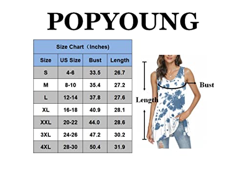 POPYOUNG Women's Summer Sleeveless Tunic Tops to Wear with Leggings V-Neck Flowy Tank Top Casual Shirt, Lace Hem XXL, Stripe Black