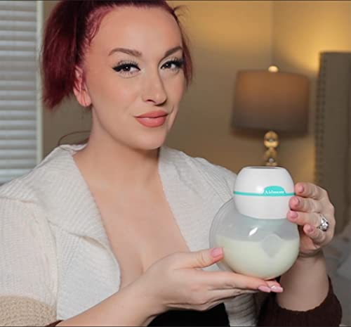 Aidmom Wearable Breast Pump Hands Free S12 Pro with Touch Screen+3 Modes+9 Levels, Electric Breast Pump Hands Free Portable Breast Feeding Pumps for Breastfeeding Low Noise-19mm 21mm 24mm 28mm Flanges