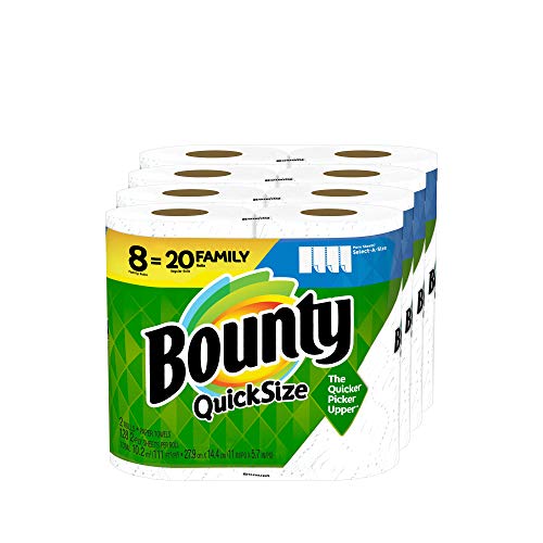 Arm & Hammer 33200-01001 Powder Laundry Detergent, Crisp Clean, 18lb Pail and Bounty Quick Size Paper Towels, White, 8 Family Rolls = 20 Regular Rolls (Packaging May Vary)