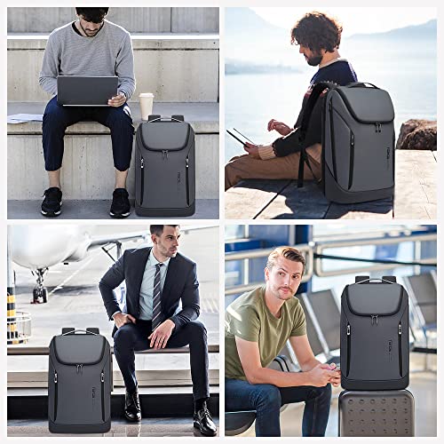 BANGE Business Smart Backpack Waterproof fit 15.6 Inch Laptop Backpack with USB Charging Port,Commuter Travel Durable Backpack (Gray)