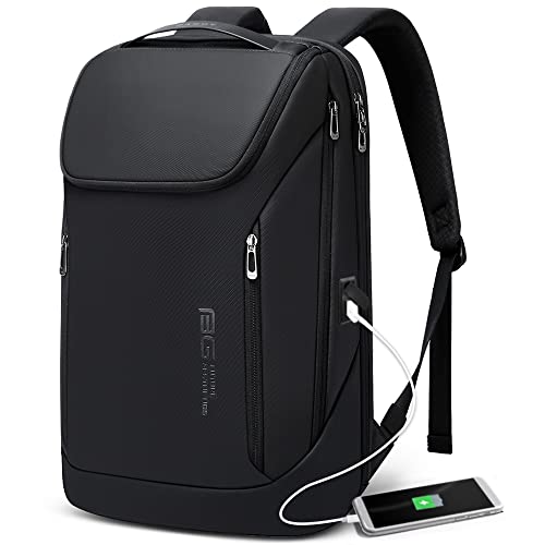 BANGE Business Smart Backpack Waterproof fit 15.6 Inch Laptop Backpack with USB Charging Port,Commuter Travel Durable Backpack (Black)