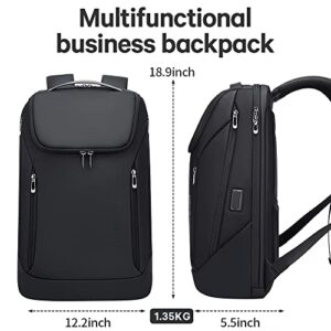 BANGE Business Smart Backpack Waterproof fit 15.6 Inch Laptop Backpack with USB Charging Port,Commuter Travel Durable Backpack (Black)