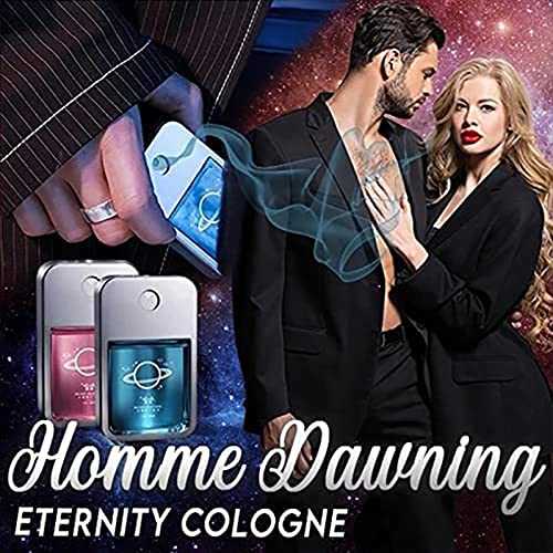 2PCS Homme Dawning Eternity Cologne, Chemistry Infinity Galaxy Cologne Pour Homme, Flirty Aroma Lusting Perfume, Portable Men's Perfume Lasting Light Fragrance Perfume (Blue and Pink)